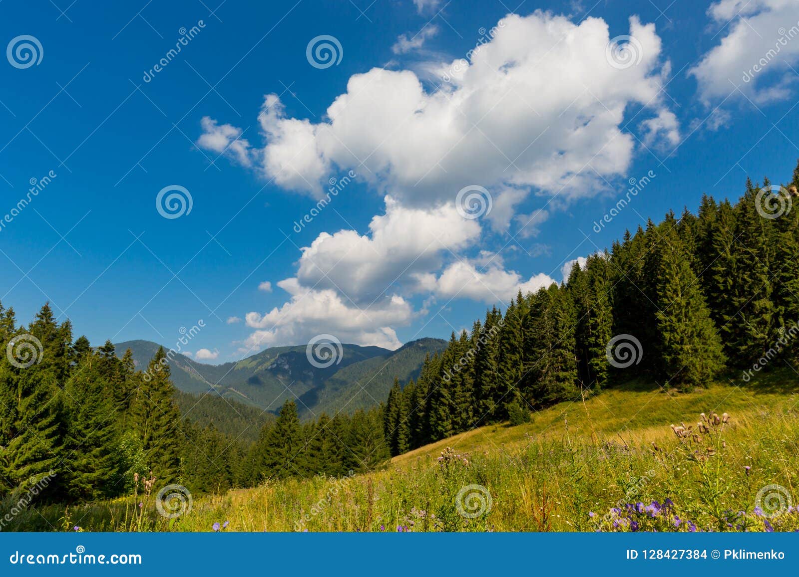 Clouds in Sky Over Mountain Valley Stock Photo - Image of mountains ...