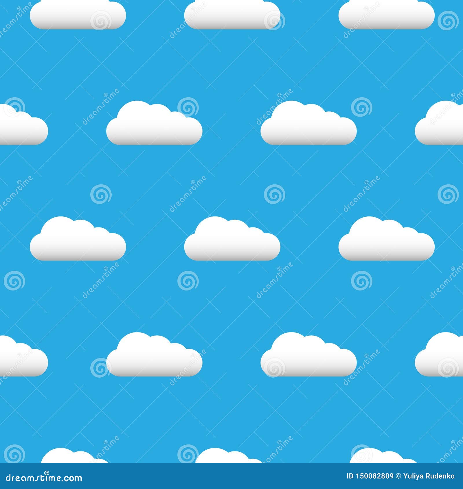 Clouds Sky Pattern Isolated on Blue Background. Clouds, Sky Pattern for ...
