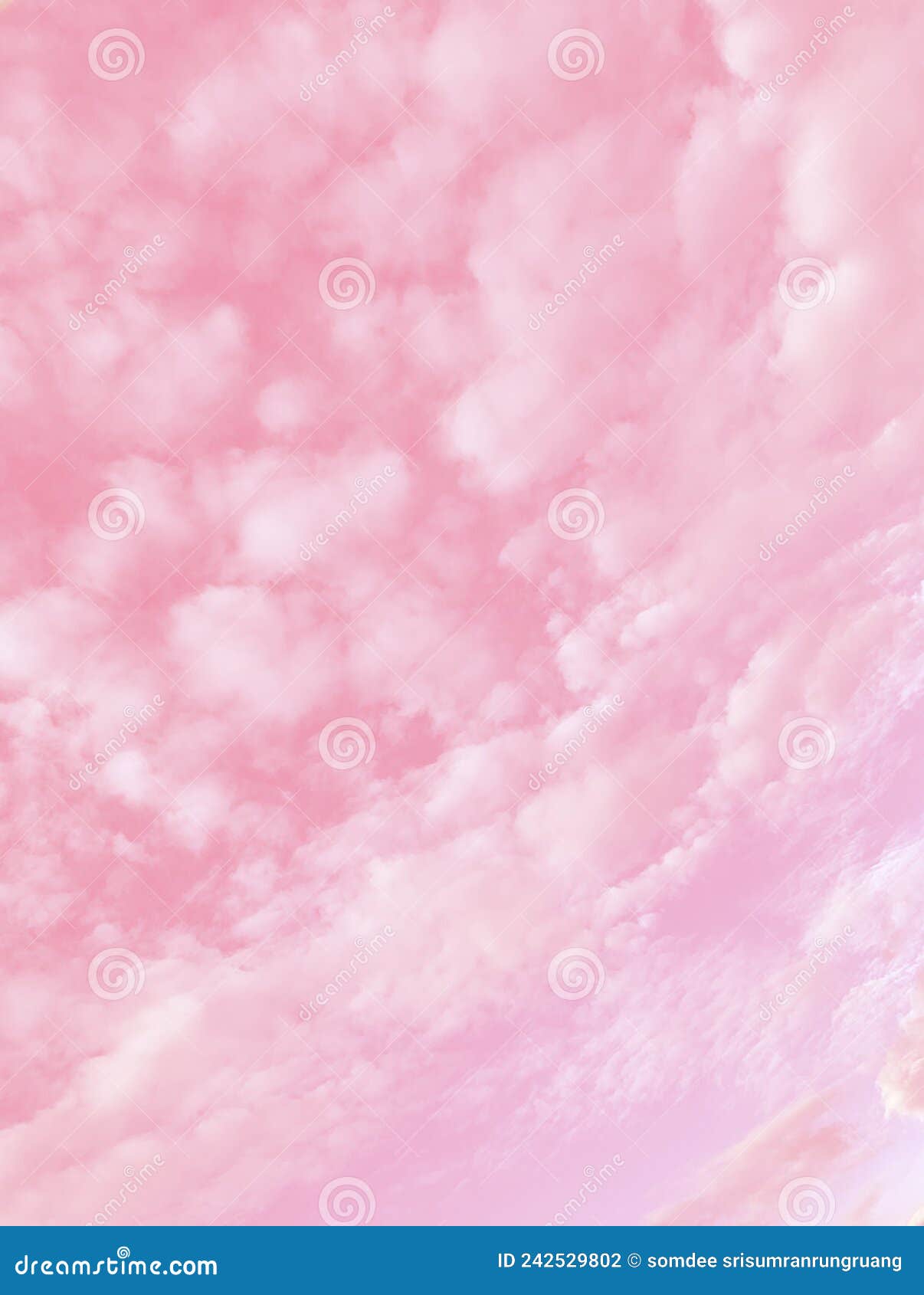 Clouds and Sky with a Pink Background. the Cloud is a Pink Fluff. Stock ...