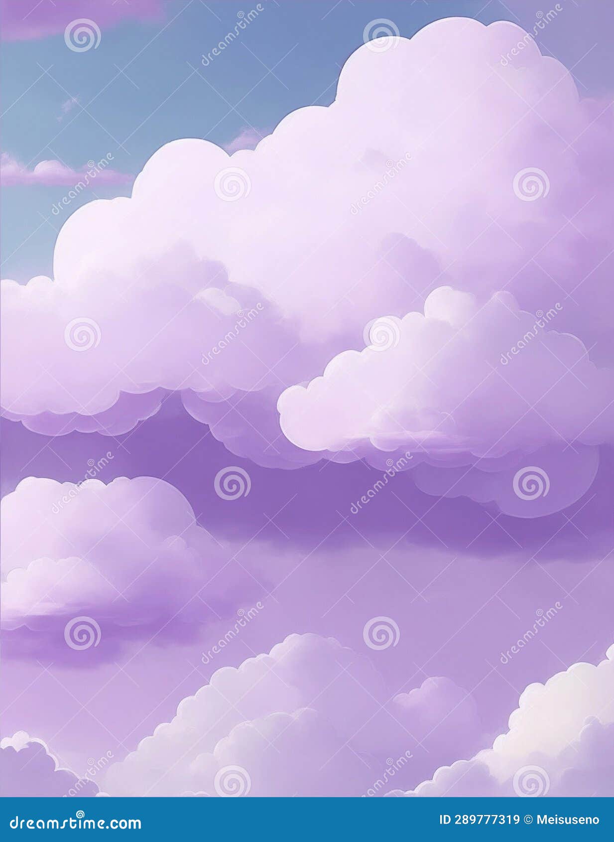 Clouds in the Sky Purple Illustration Stock Illustration - Illustration ...