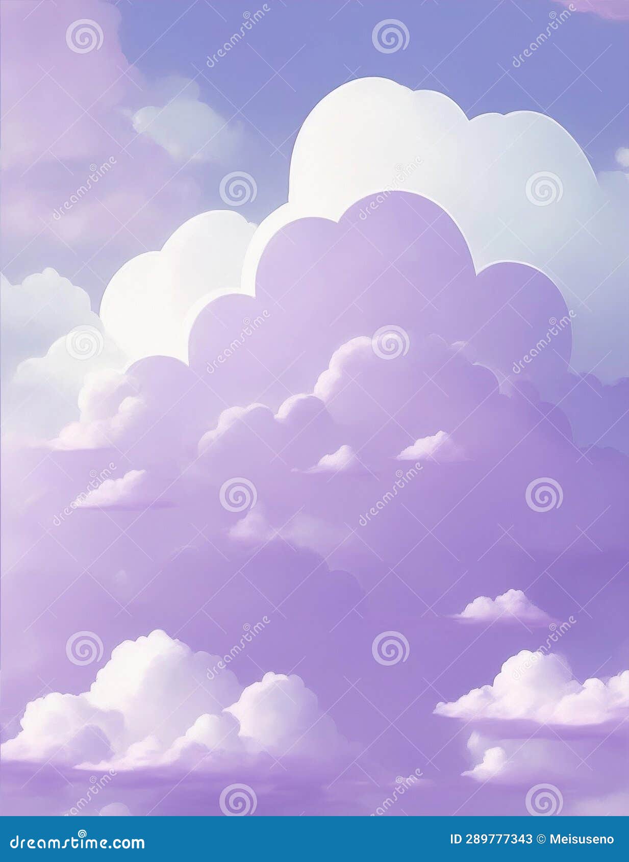 Clouds in the Sky Purple Illustration Stock Illustration - Illustration ...