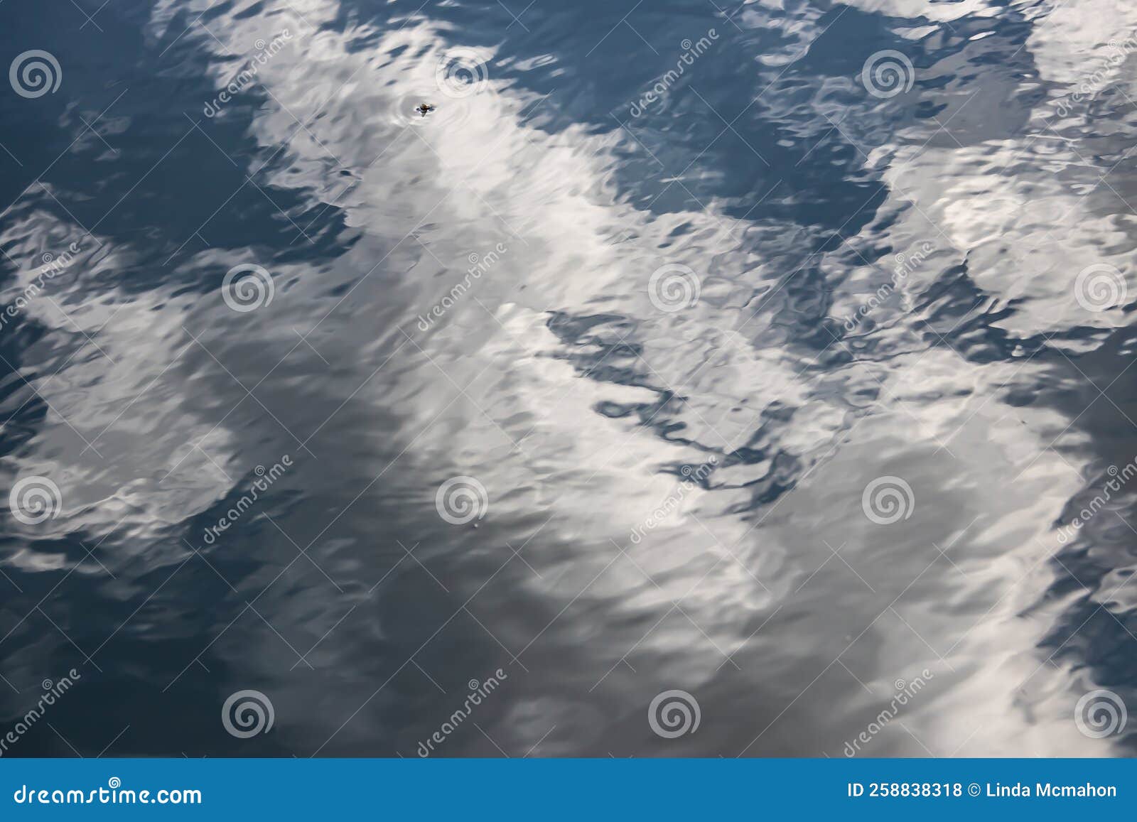 Clouds and Sky Reflected in Water on a Sunny Fall Day. Stock Photo ...