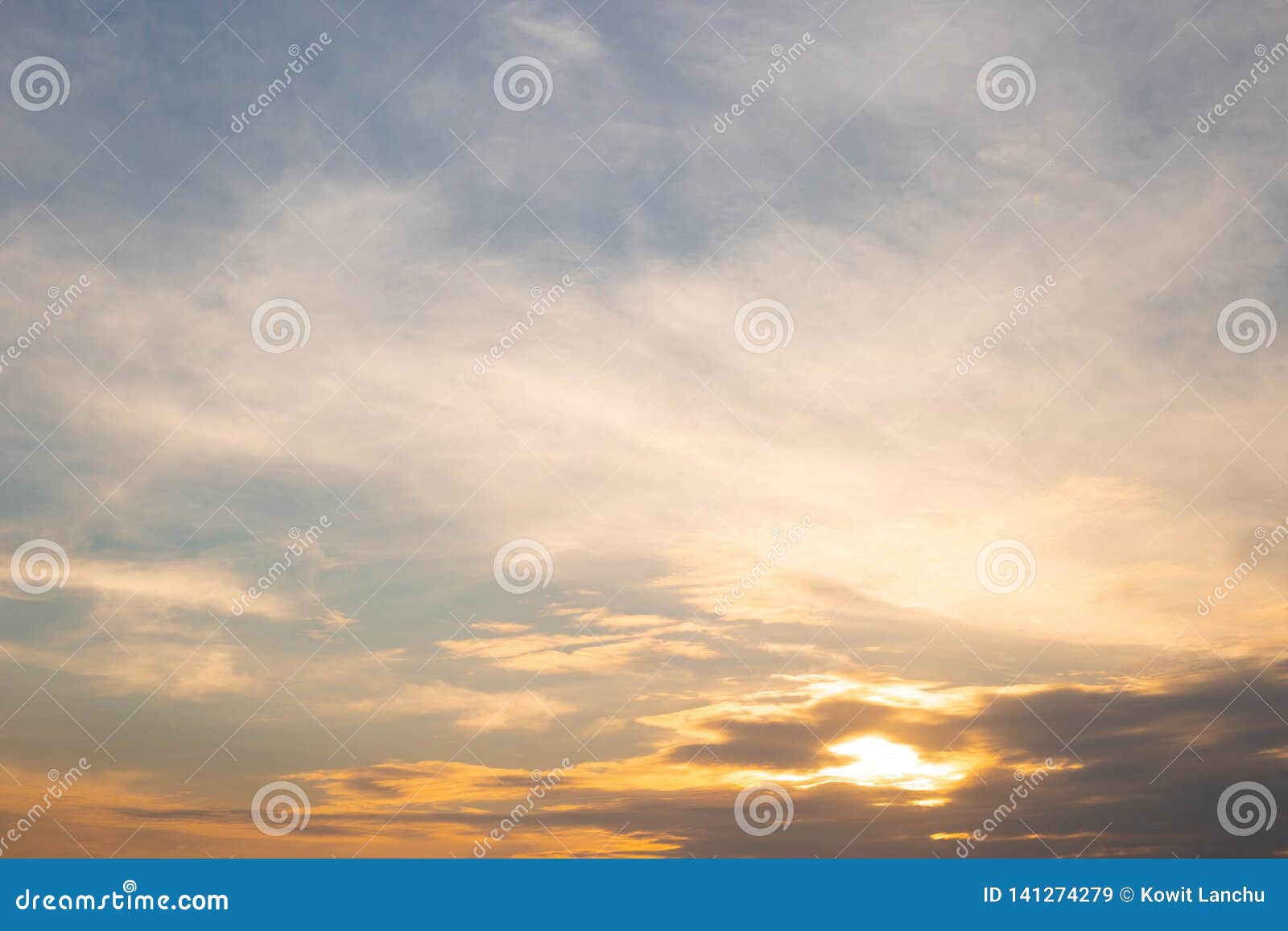 Clouds and Sky Scene with Bright Light at Sunset Stock Image - Image of ...