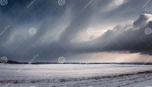 Clouds in the Sky before a Snowstorm Stock Illustration - Illustration ...