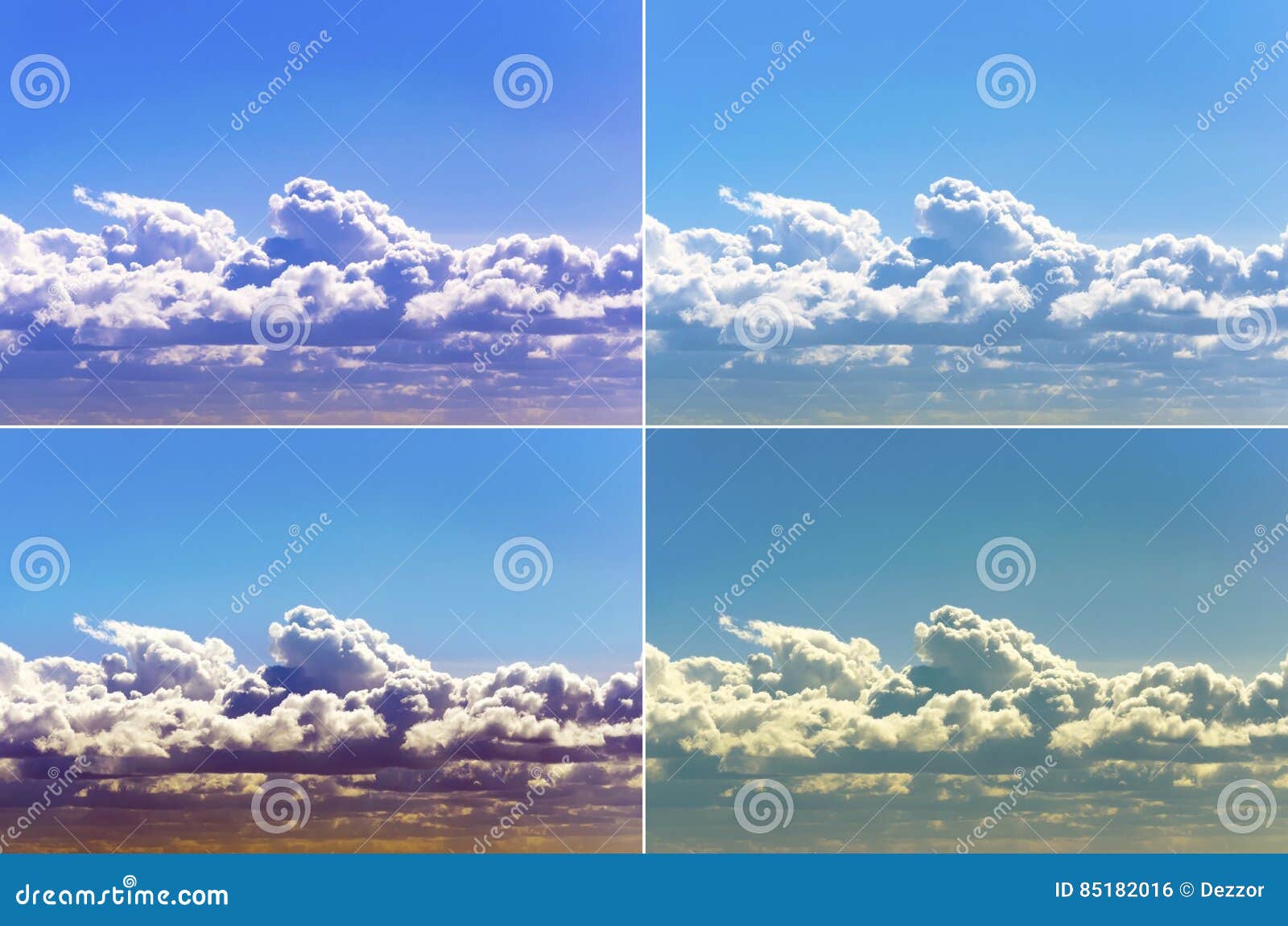 Clouds Sky Summer Sun Light Warm Spring Set Color Stock Photo - Image ...