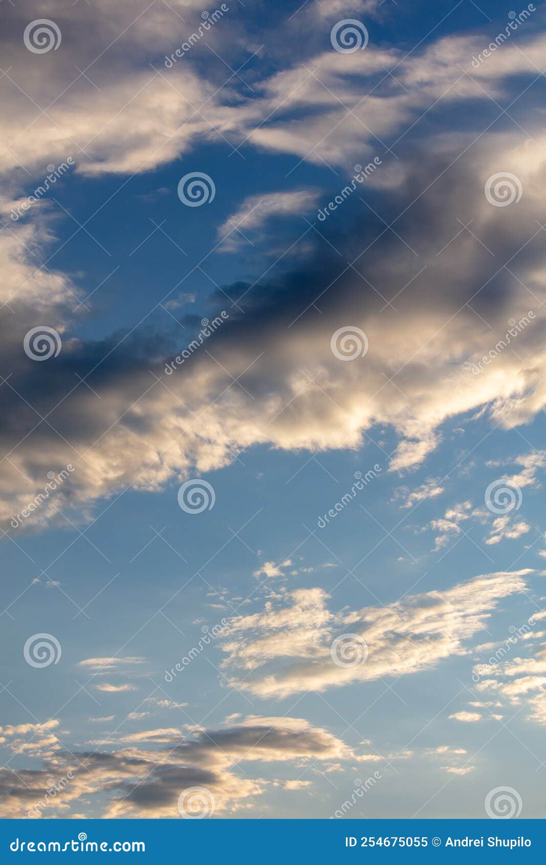 Clouds in the Sky at Sunset. Stock Image - Image of cloudscape, blue ...