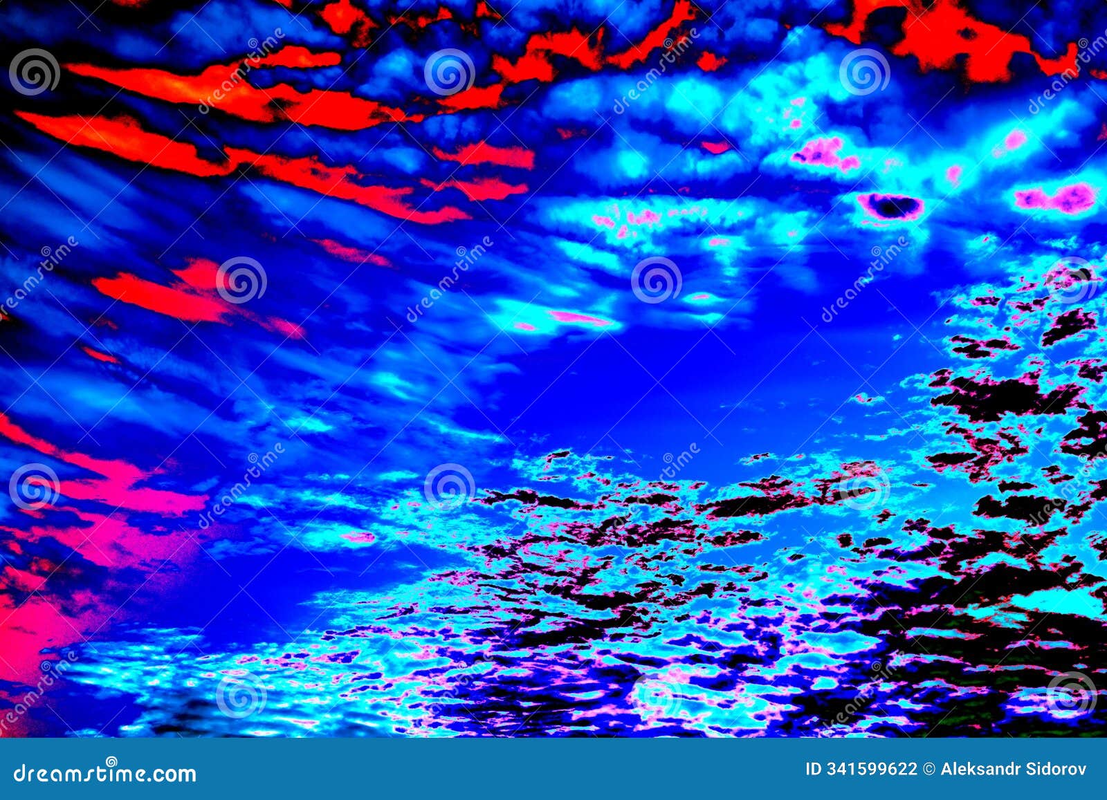 Clouds in the Sky at Sunset, Clouds, Abstraction in Changed Color ...