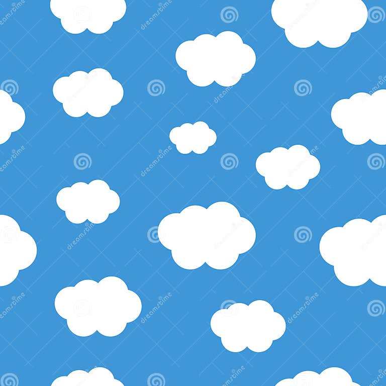 Clouds in the Sky Vector Seamless Background. Clouds Seamless Pattern. Vector Illustration ...