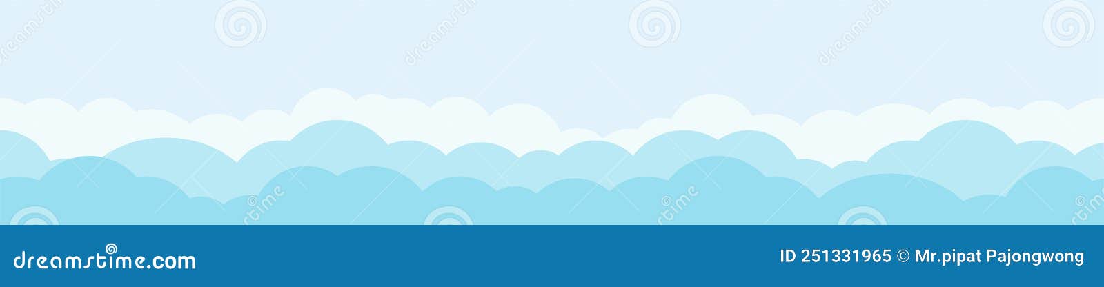 Clouds and Sky, Weather Nature Background, Horizontal Banner , Vector ...