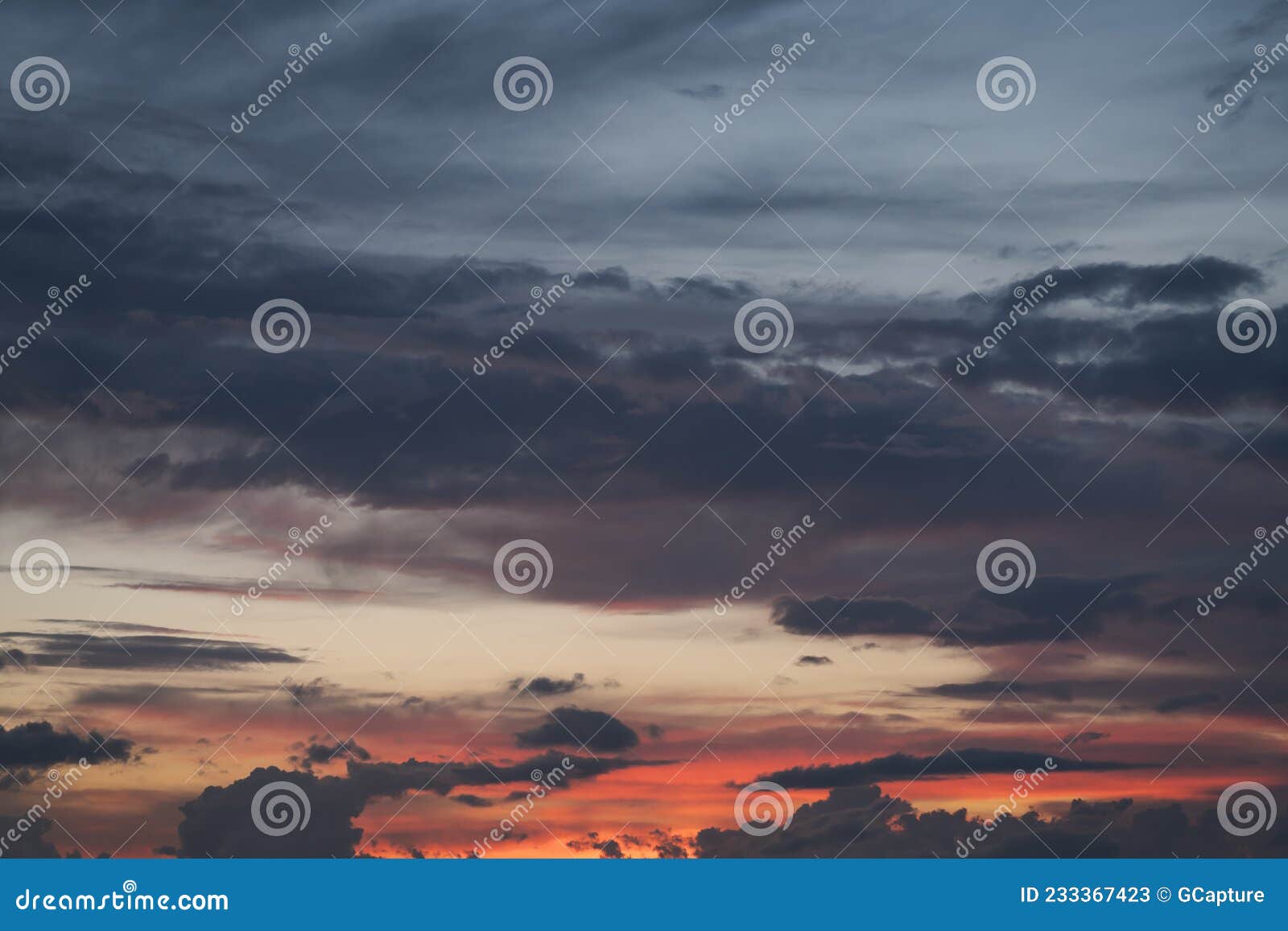 Clouds Slowly Float in the Sky during Sunset Stock Image - Image of ...