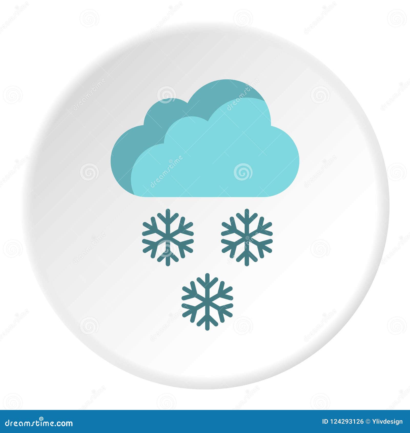 Clouds and Snow Icon, Flat Style Stock Illustration - Illustration of ...