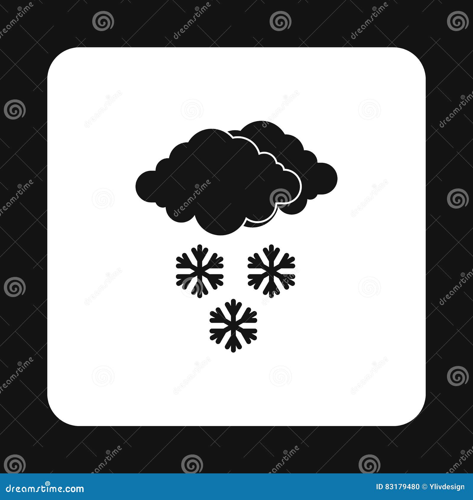 Clouds and Snowflakes Icon, Simple Style Stock Vector - Illustration of ...