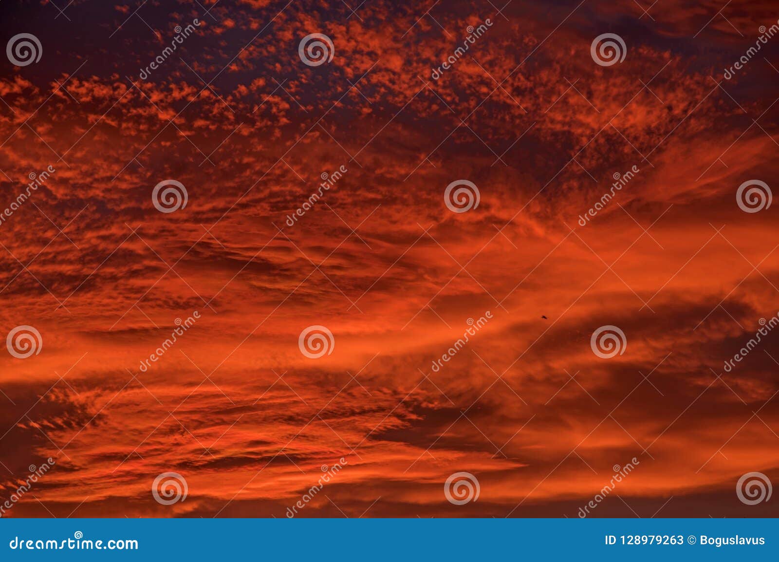 Clouds Stained with Red Light of the Setting Sun. Stock Image - Image ...
