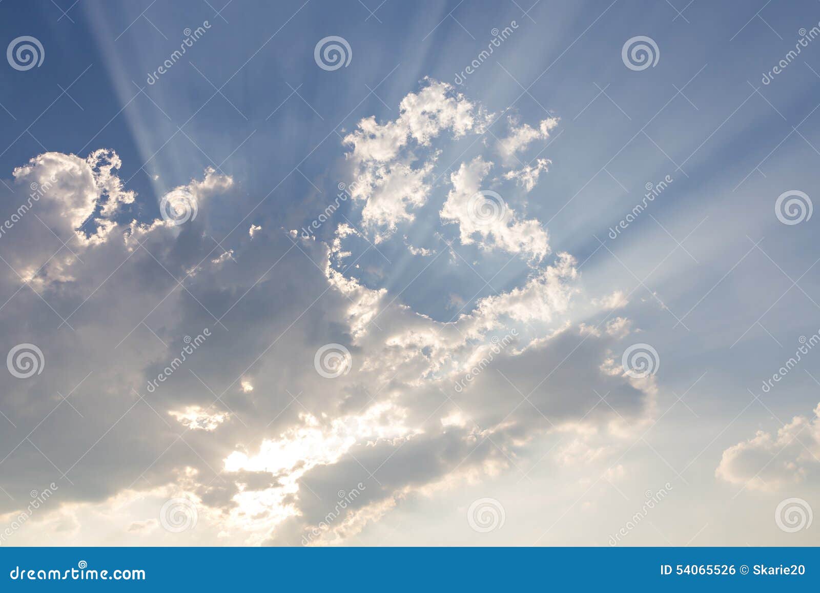Clouds and Sun Ray on Blue Sky Stock Photo - Image of amazing ...