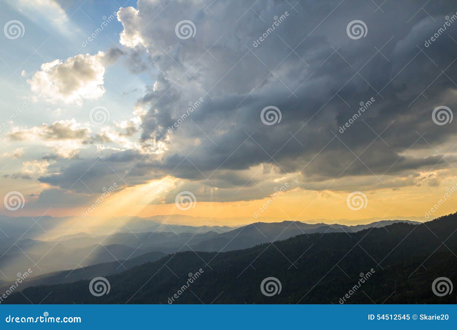Clouds and Sun Ray on Blue Sky Stock Image - Image of outdoors ...