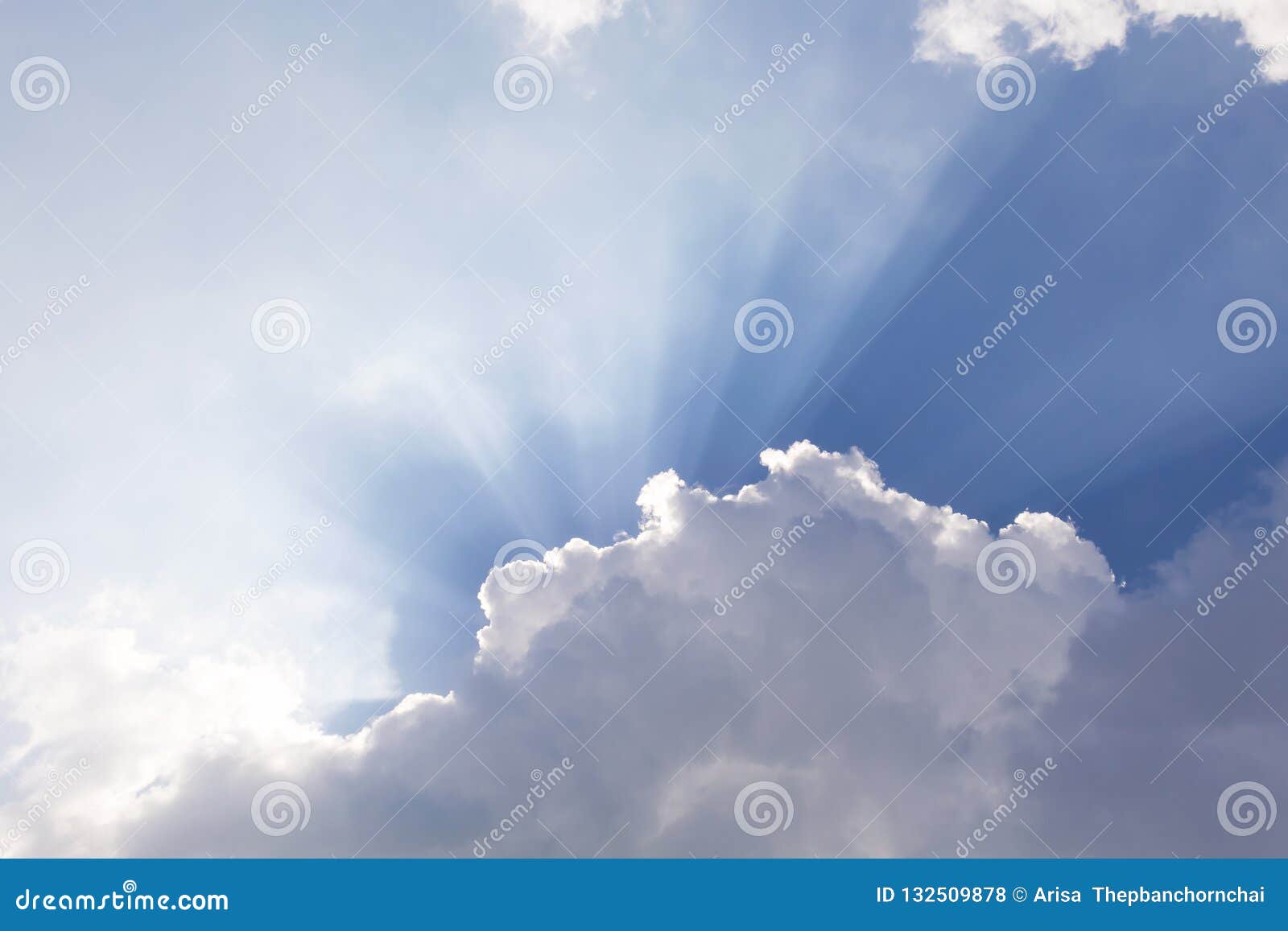 Clouds and Sun Shines through Rays of Light in the Illuminated P Stock ...