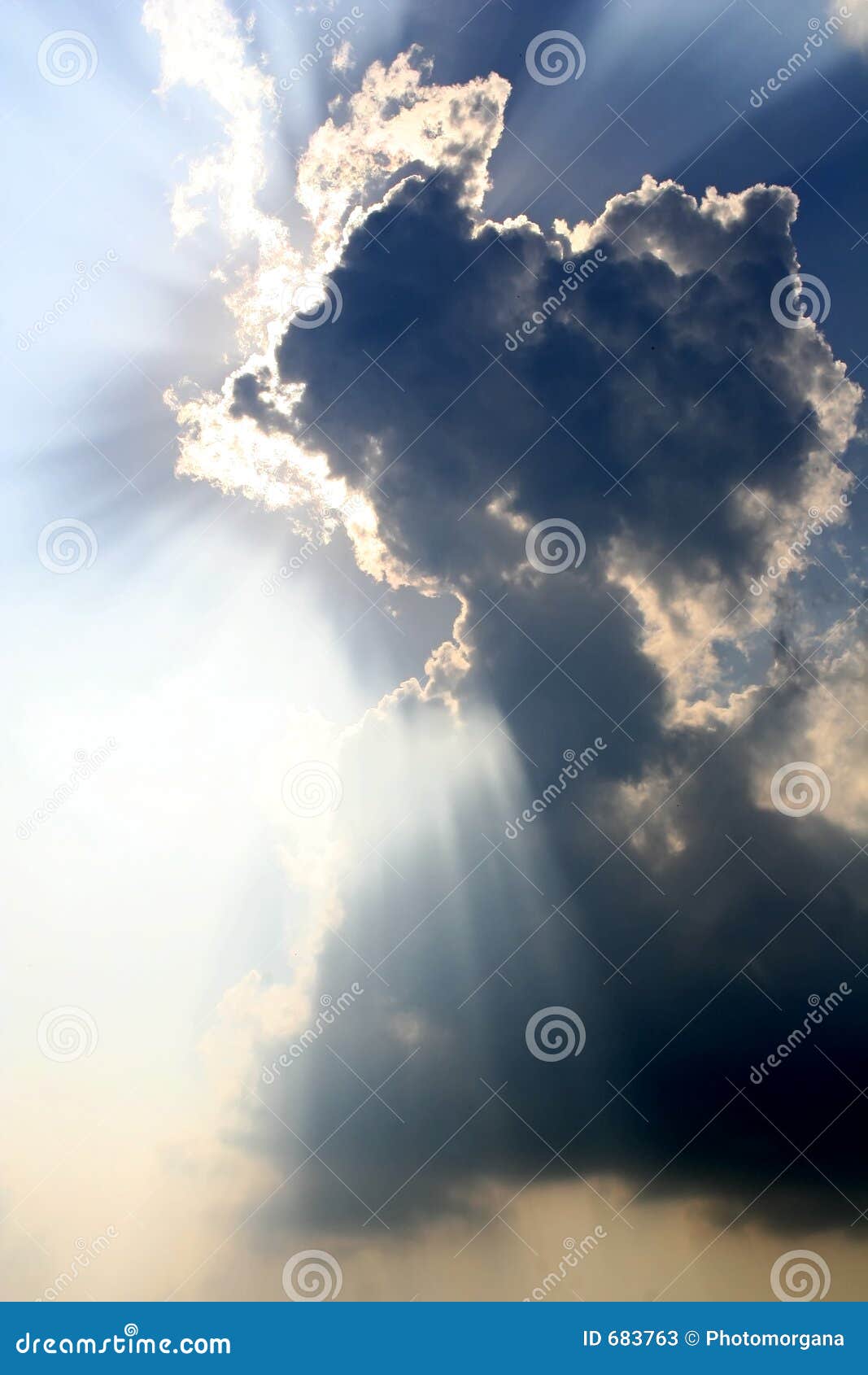Clouds and sunrays stock image. Image of genesis, rays - 683763