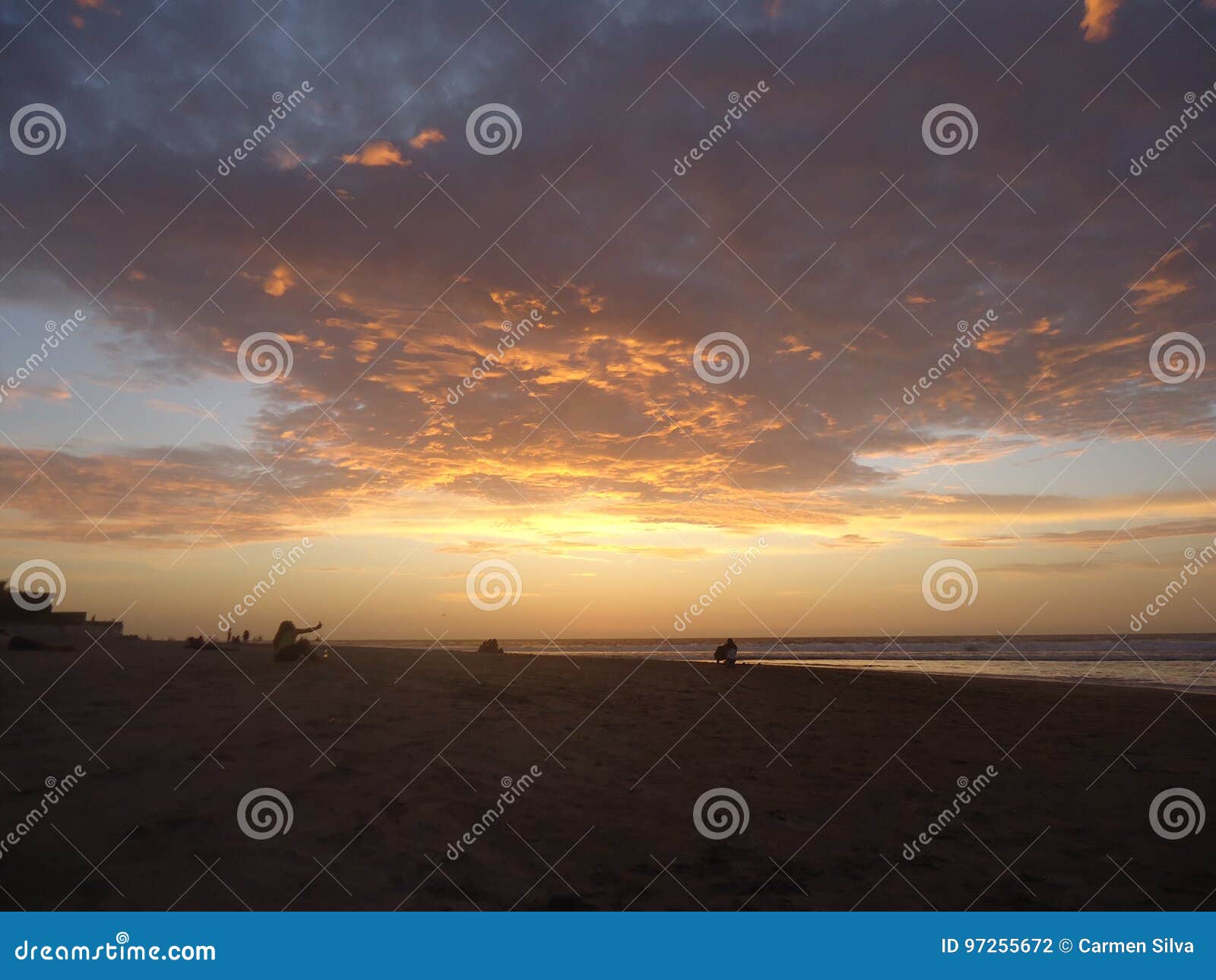Clouds in a Sunset Beach stock photo. Image of peru, clouds - 97255672