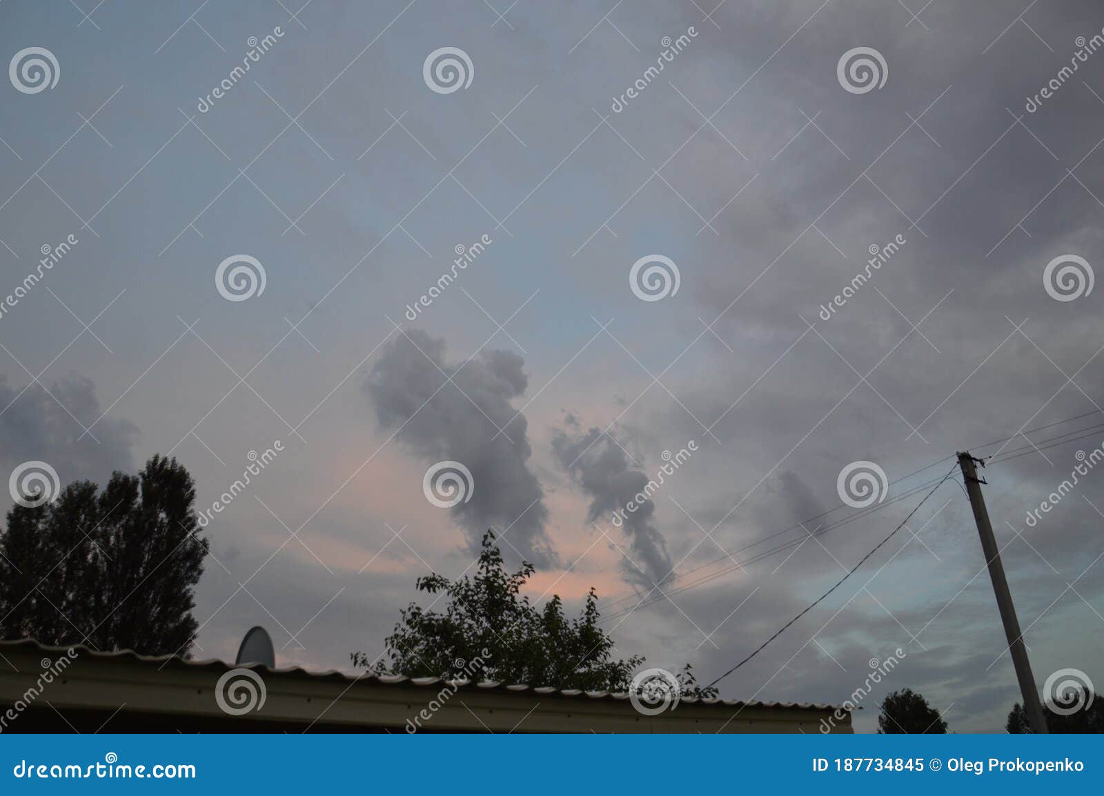 Clouds at Sunset before Thunder and Rain Stock Image - Image of weather ...
