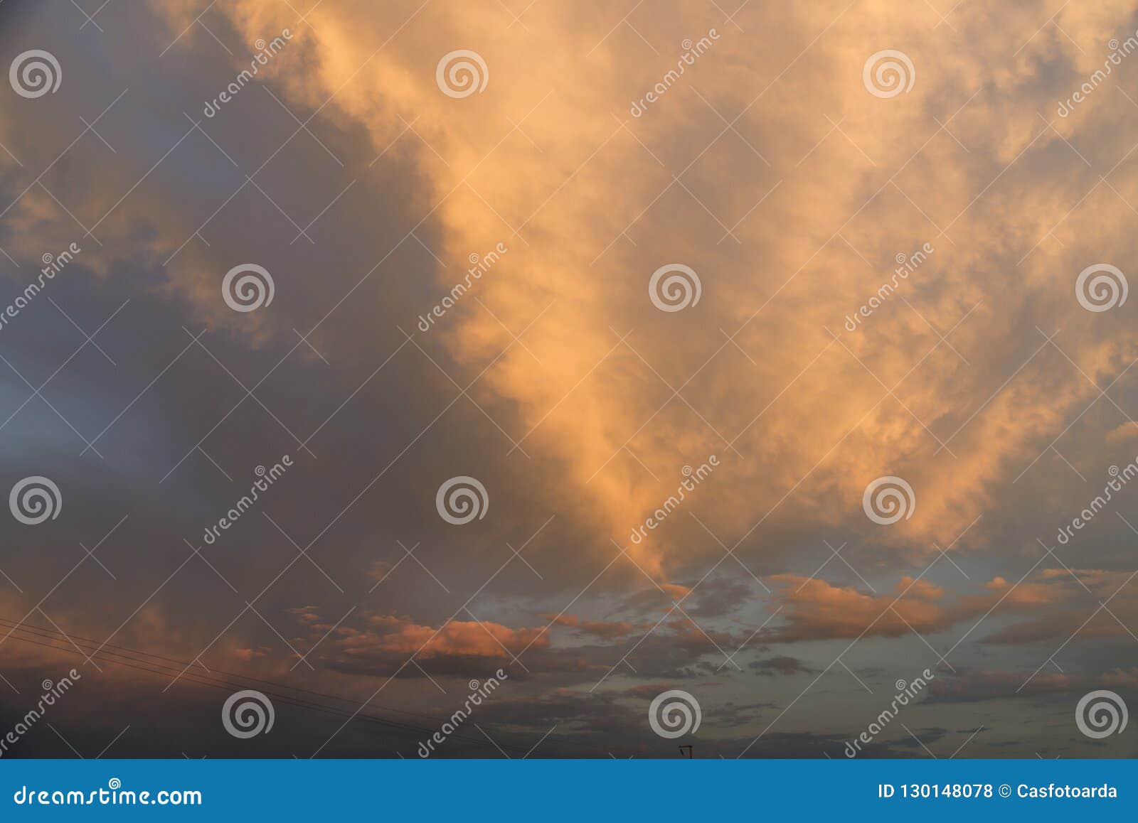 CLouds on Sunset with Warm Colors. Stock Photo - Image of colorful ...