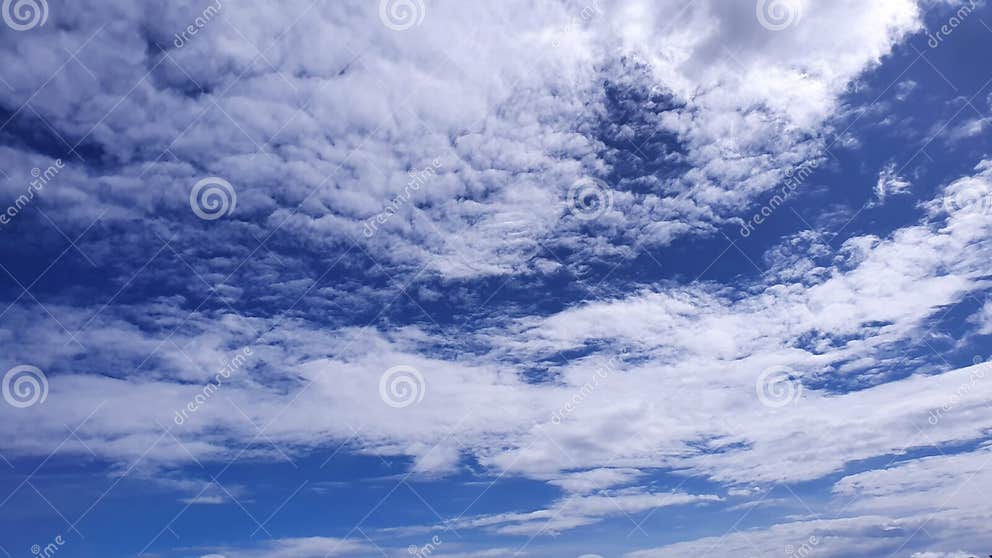 Clouds Texture in Clear Blue Sky - Sunny Day - Stratus Cumulus Stock Photo - Image of tranquil ...
