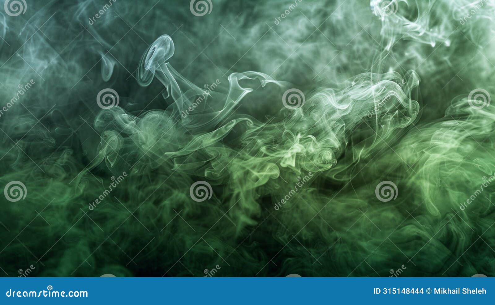 Clouds of Thick Green Smoke. Abstract Smoky Background Stock ...
