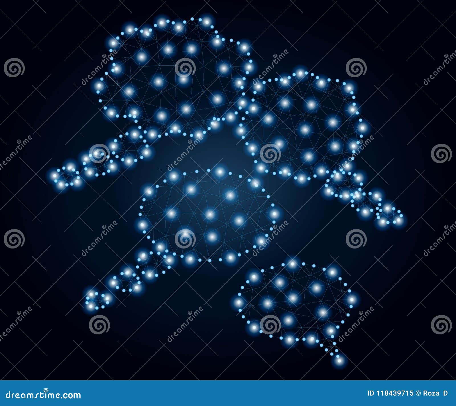 Clouds of Thoughts, Polygon, Blue 2 Stock Vector - Illustration of ...