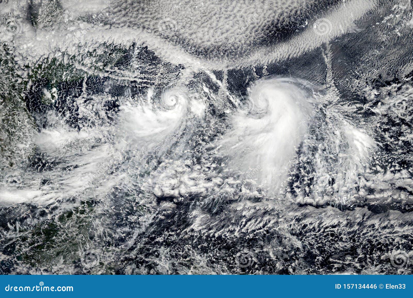 Clouds with Tornadoes, View from Space Stock Photo - Image of ...