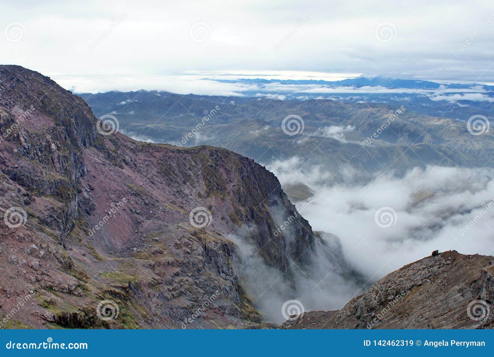 Clouds in a Valley in Ecuador Stock Image - Image of america, altitude ...