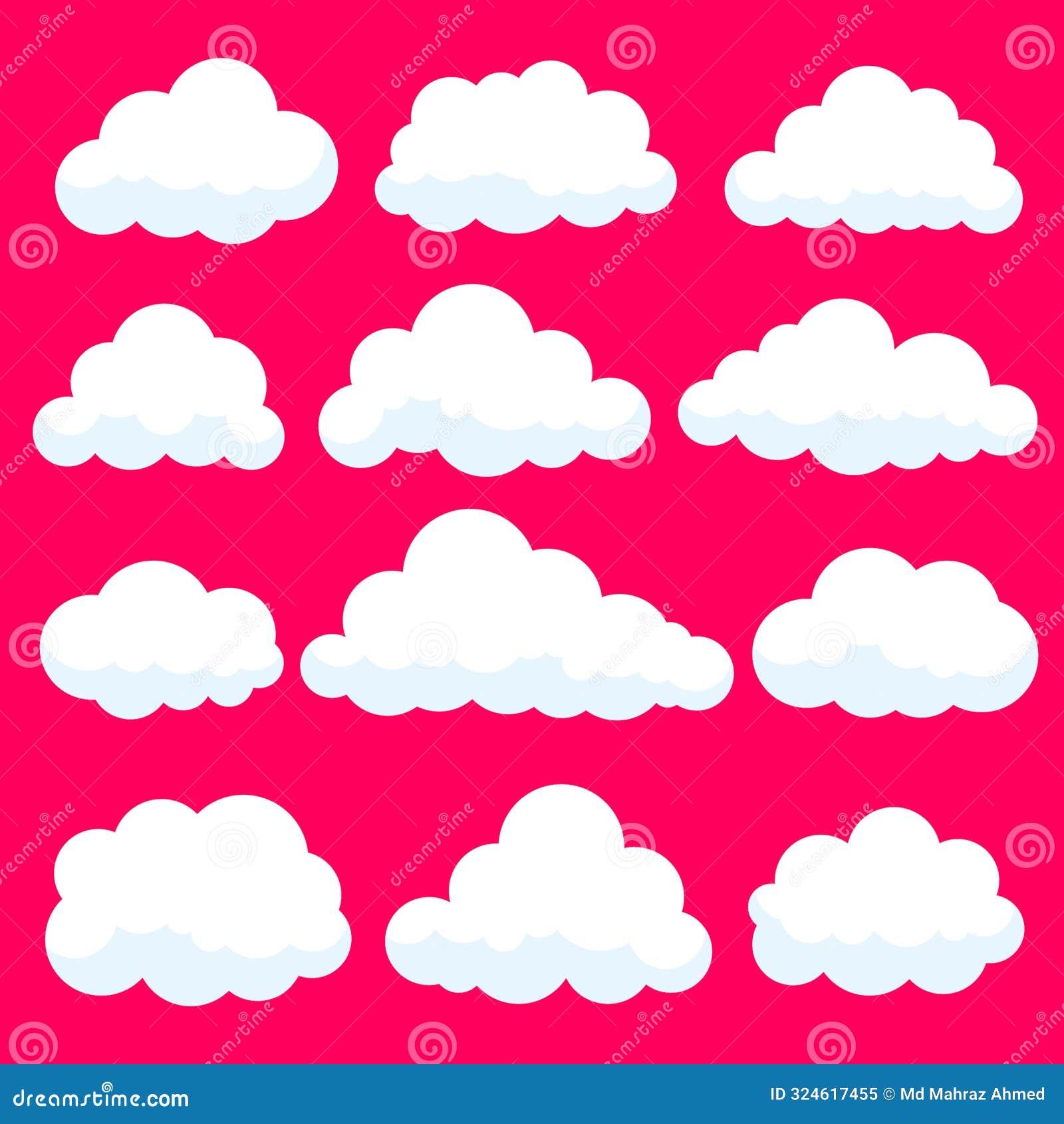 Clouds Vector Collection. Cloud Computing Pack Stock Vector - Illustration of color, abstract ...