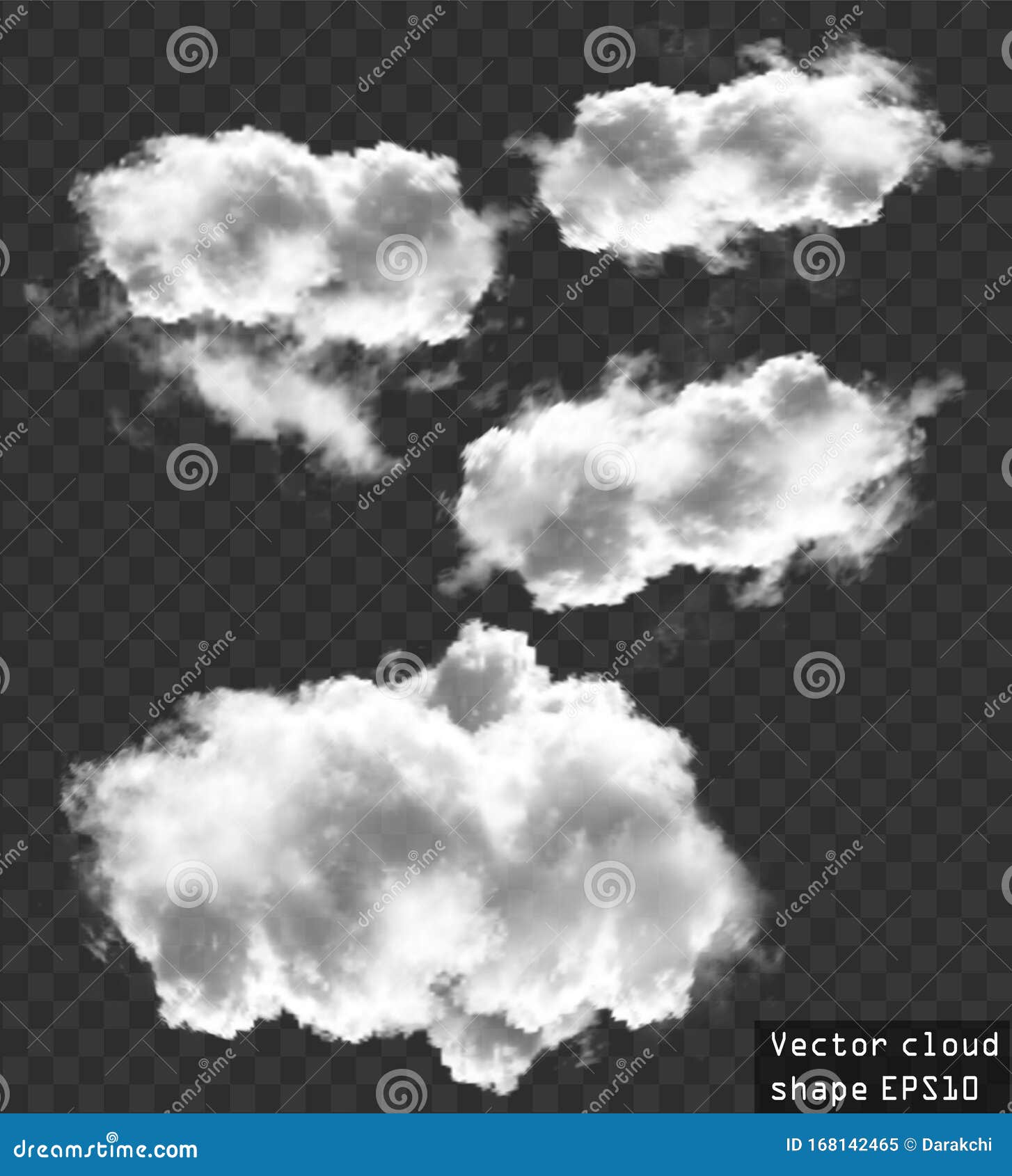 Clouds Vector Collection, Cloud Shapes Illustration Stock Vector ...