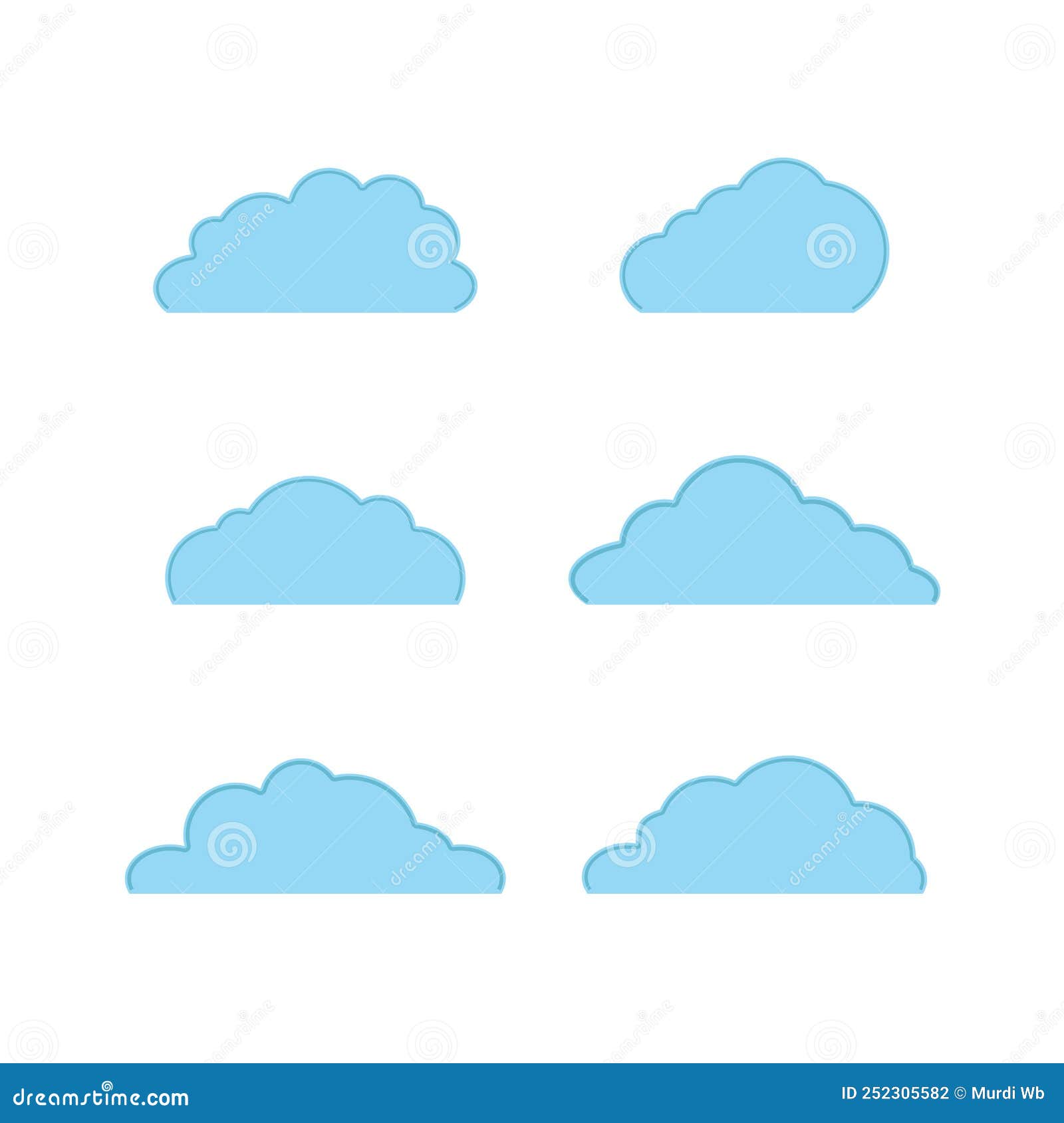 Clouds Vector Collection.Cloud Shapes Pack Stock Vector - Illustration ...