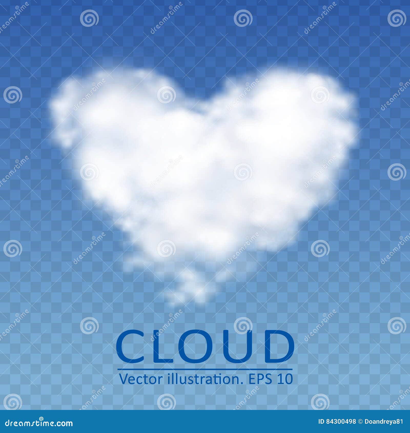 Clouds Vector Collection. Heart. Vector Illustration. Stock Vector ...