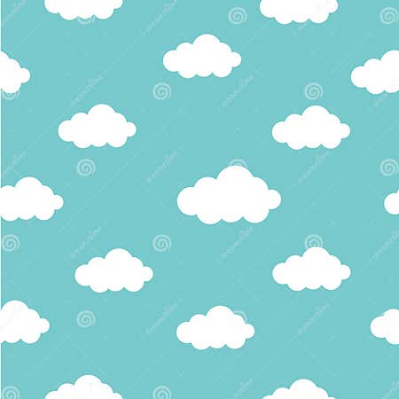 Clouds Vector Illustration, Seamless Pattern Background Stock ...