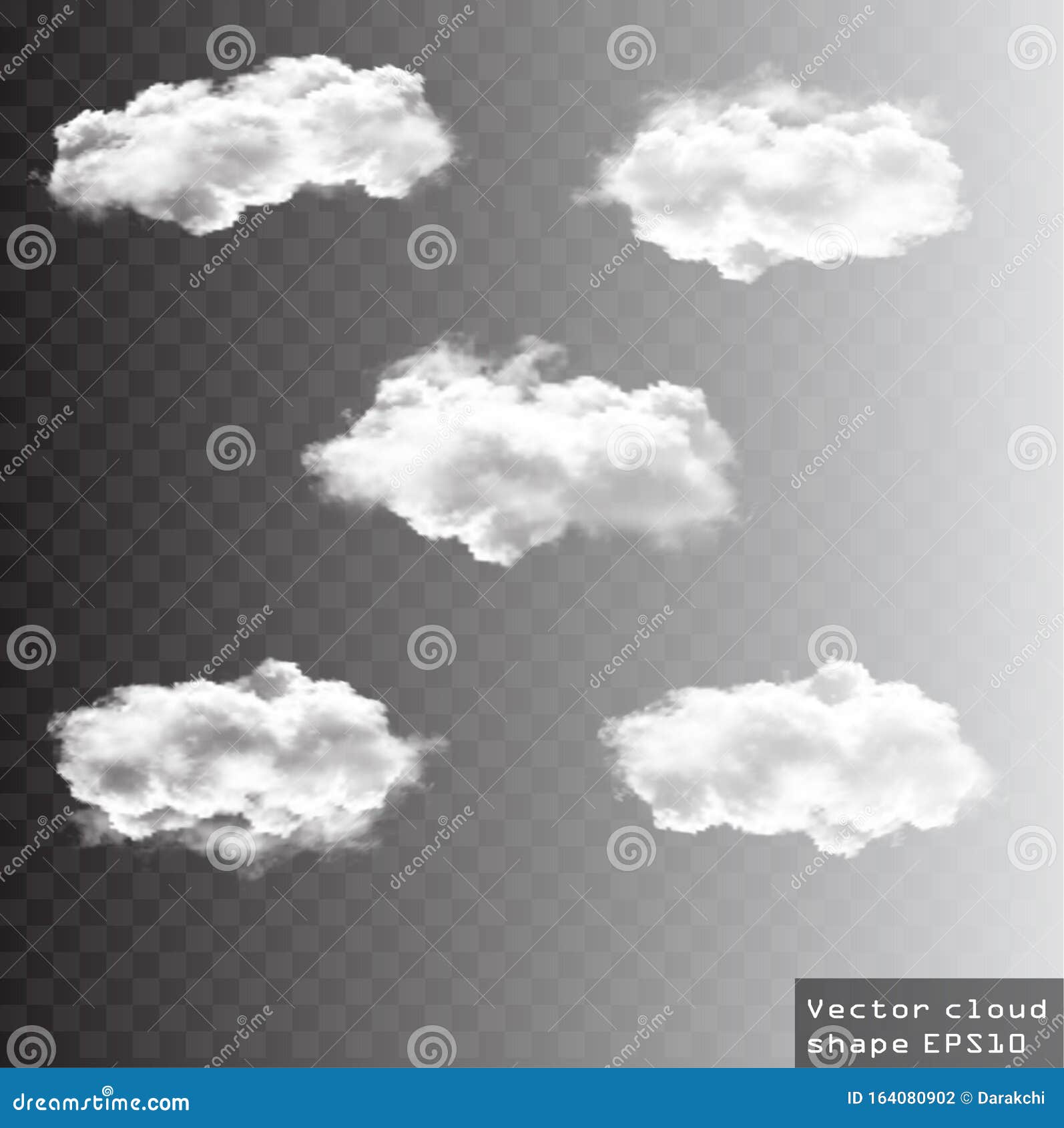 Clouds Vector Set, Cloud Shapes Illustration Stock Vector ...