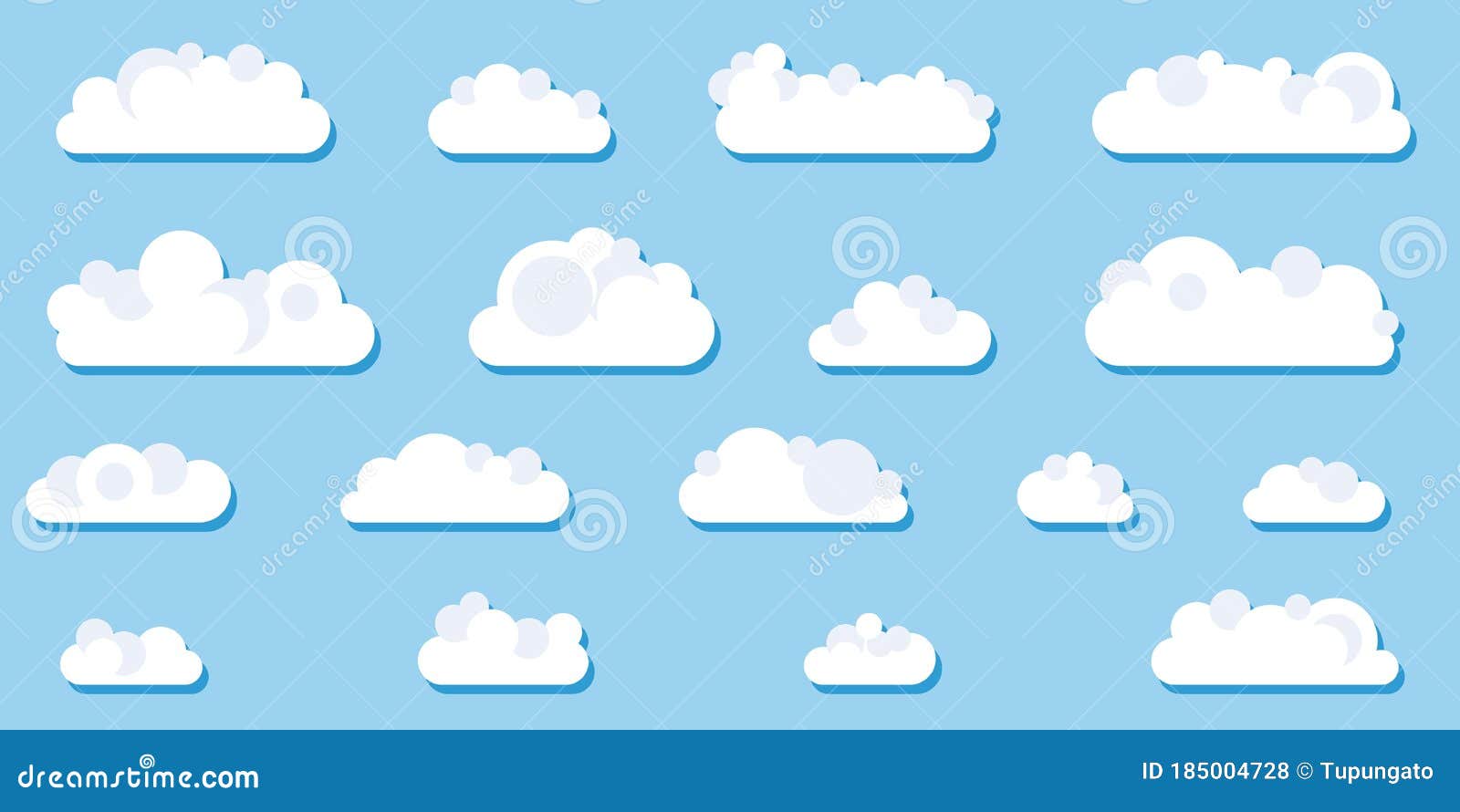 Clouds vector set stock vector. Illustration of isolated - 185004728