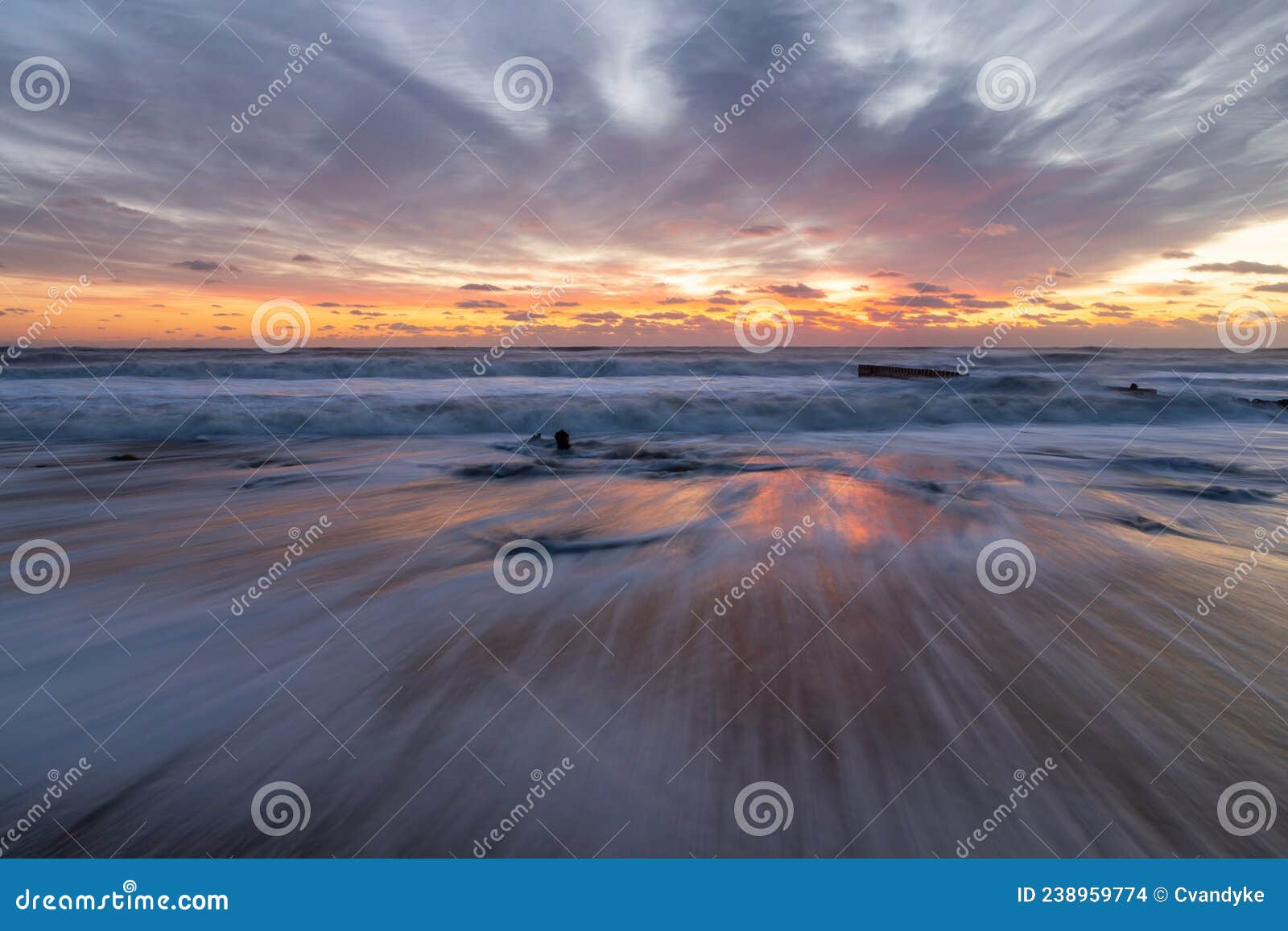 Clouds and Waves on the Outer Banks of NC Stock Photo - Image of pull ...