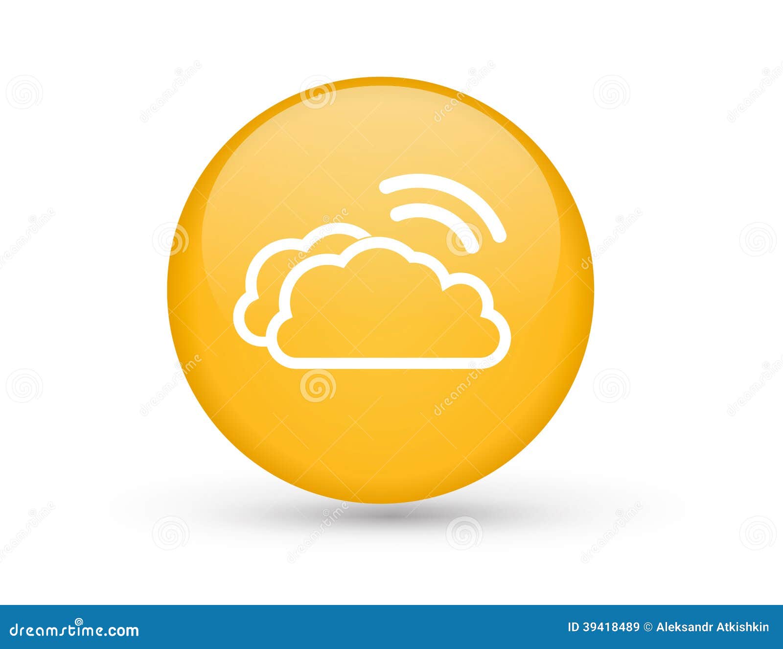 Clouds with Wifi symbol stock vector. Illustration of label - 39418489