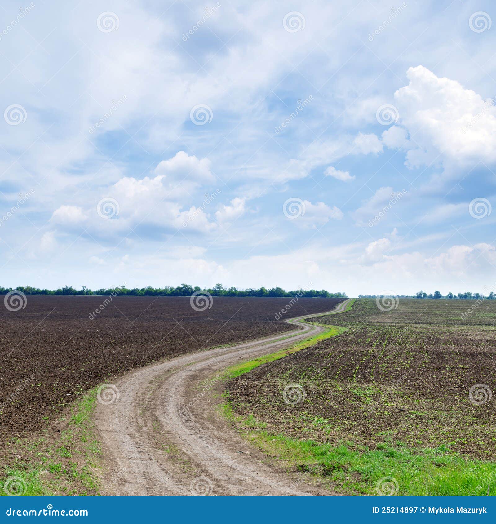 Clouds and winding path stock image. Image of grass, agriculture - 25214897