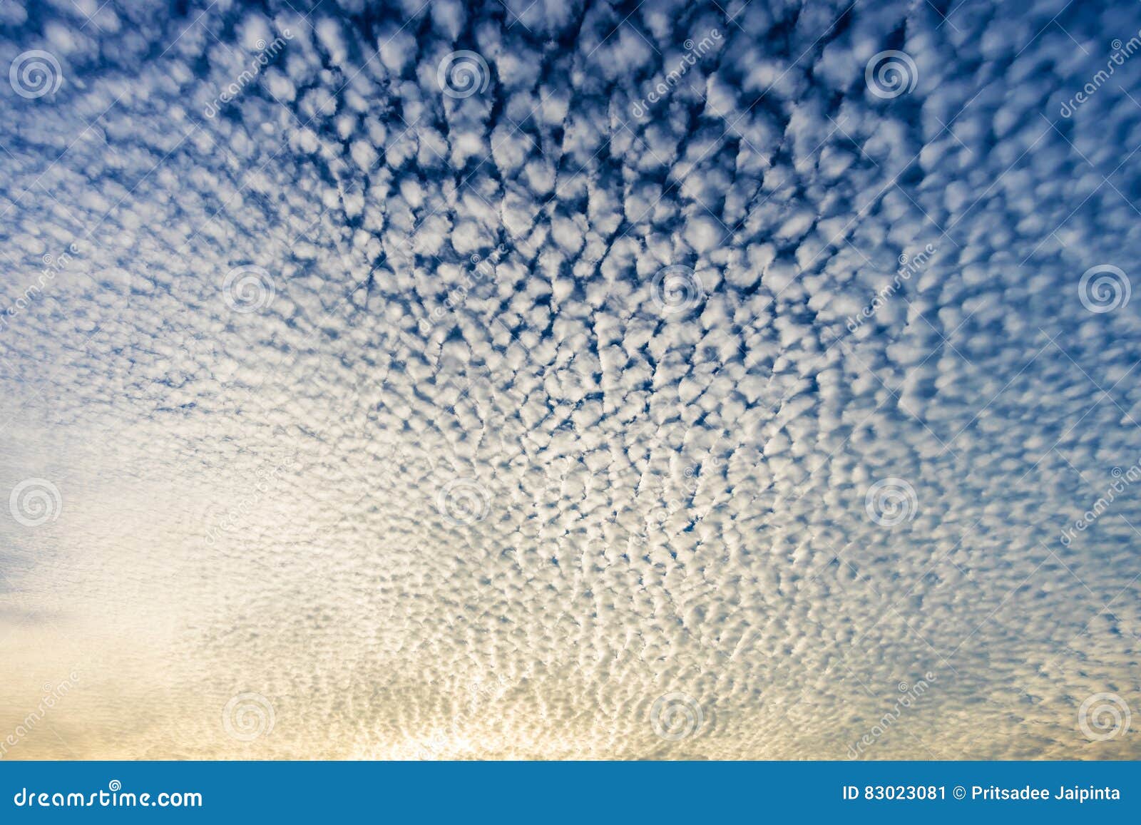 Cloudscape with Altocumulus Clouds Stock Image - Image of summer ...