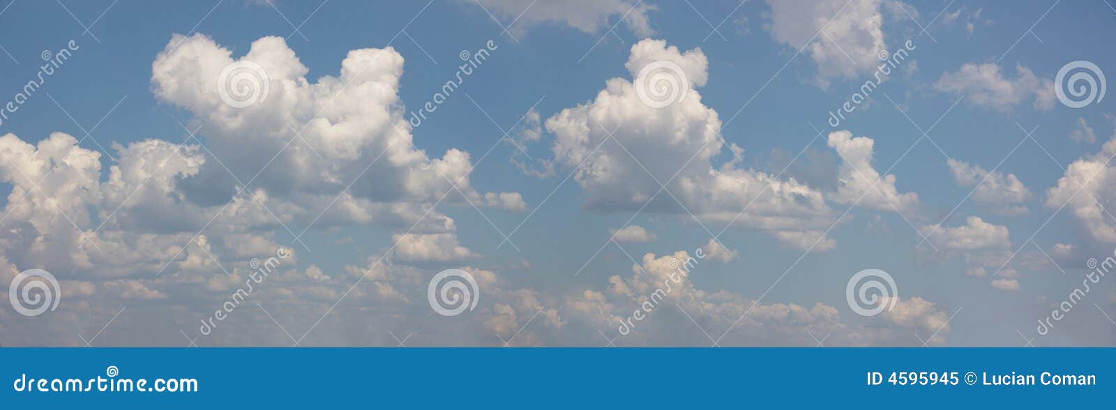 Cloudscape panorama stock image. Image of beautiful, fluffy - 4595945