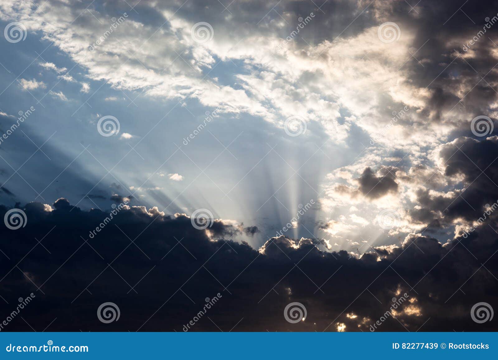 Cloudscape with the Sun Rays Radiating from Behind the Cloud Stock ...