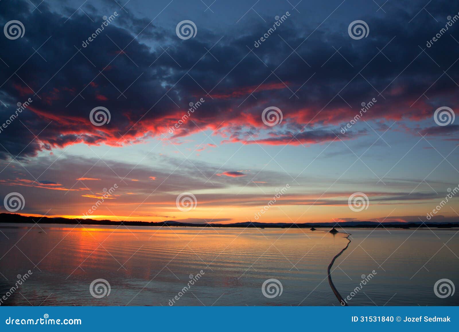 Cloudscape by Sunset Over Dam Stock Photo - Image of cloudscape ...
