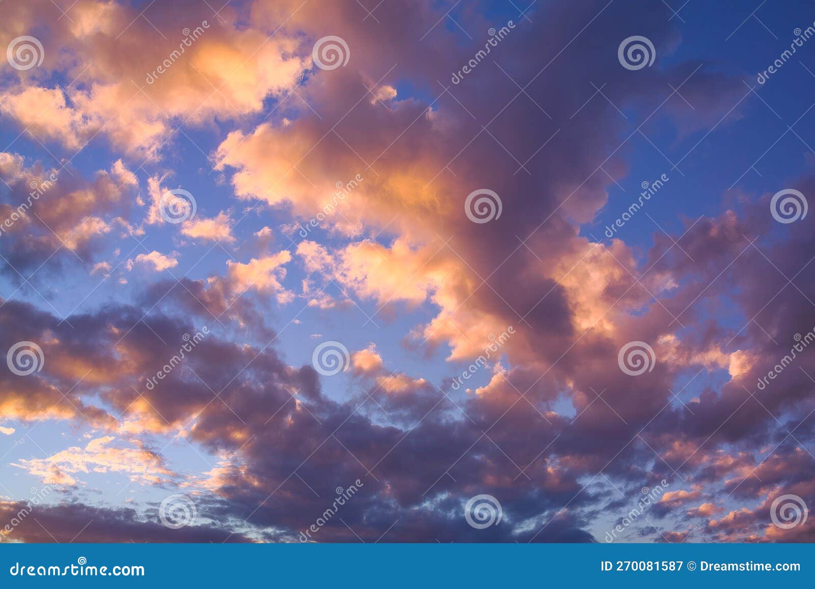 Cloudscape at sunset stock image. Image of white, cloud - 270081587