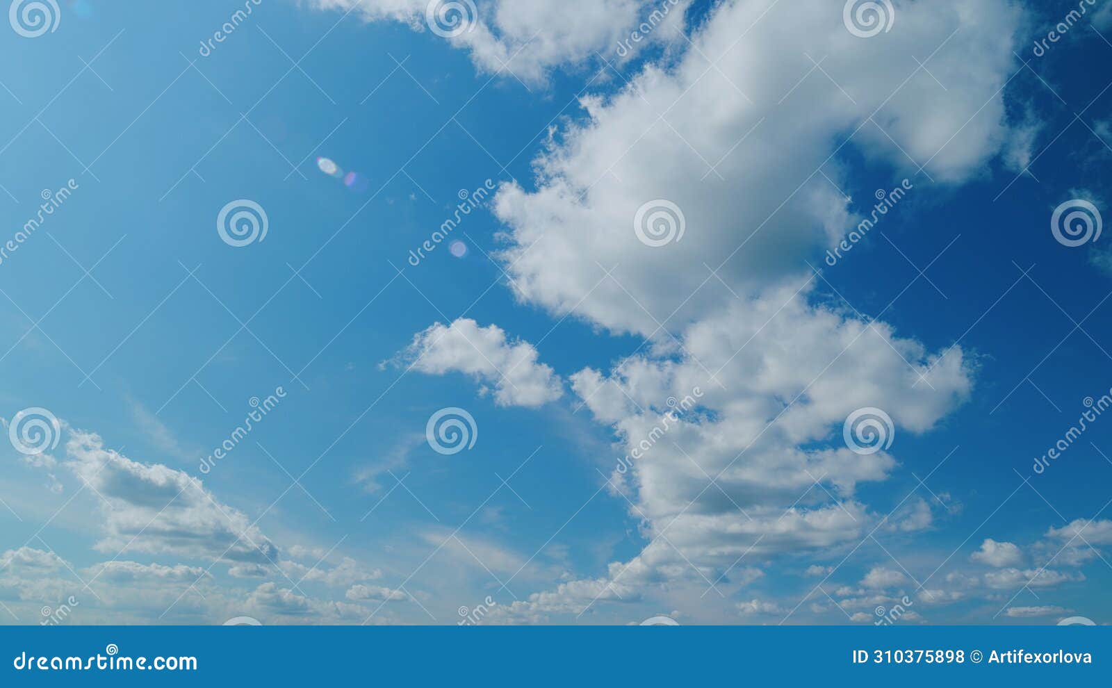 Cloudscape with Various Cloud Types on Background of Blue Sky. Semi ...