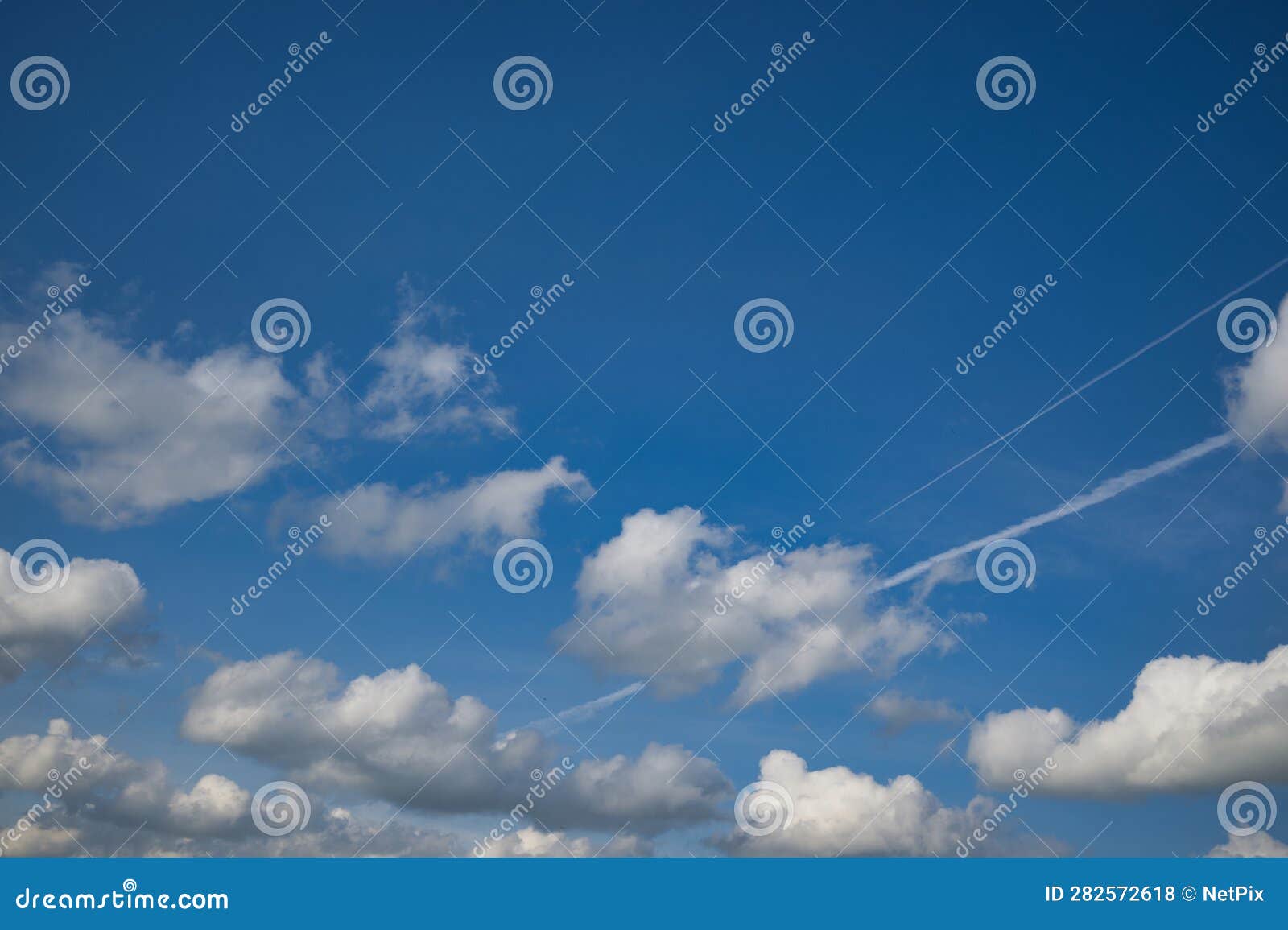 Cloudscape with Various Shapes and Sizes Fluffy Clouds Stock Photo ...