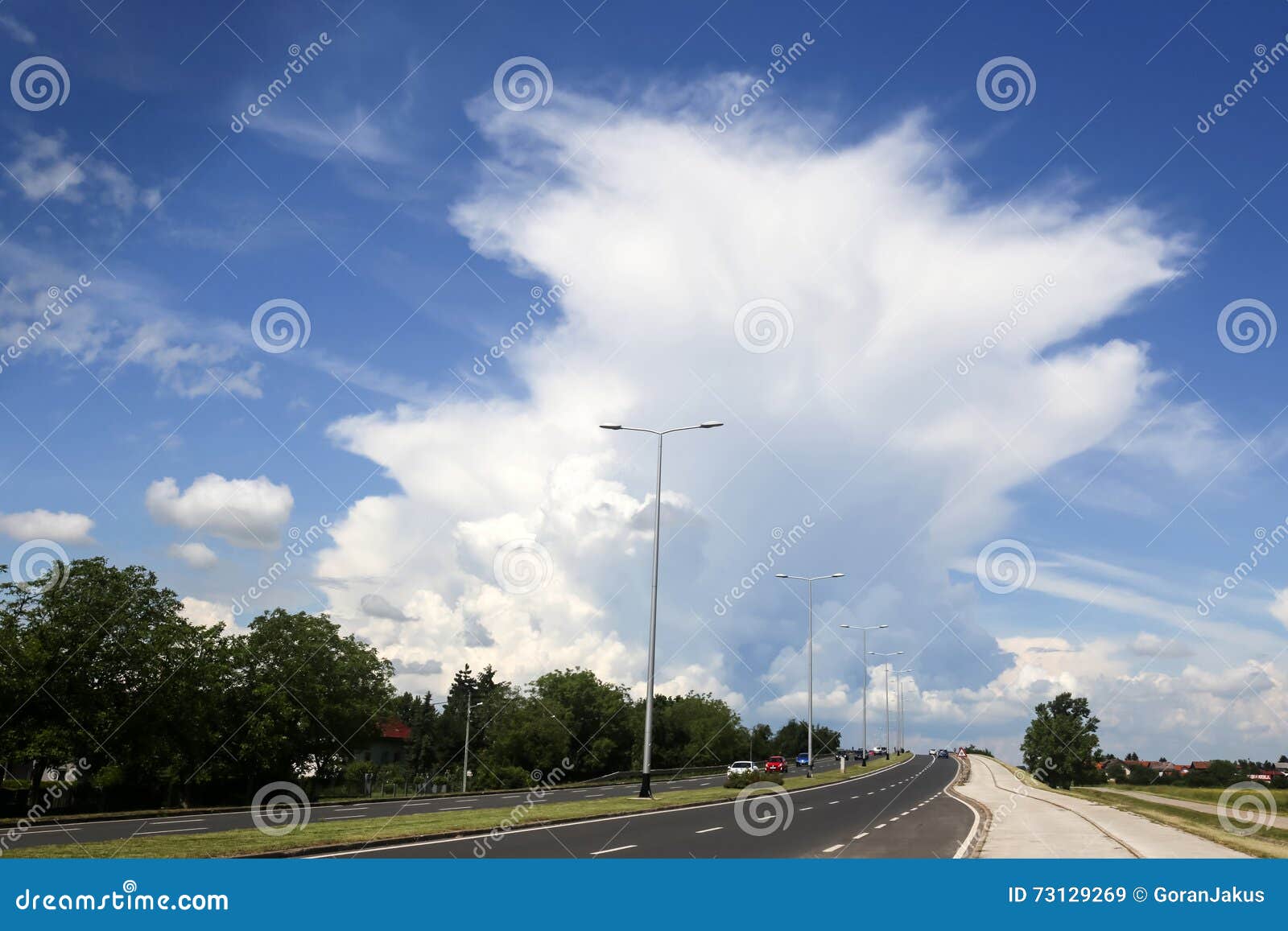 Cloudscape stock image. Image of city, road, blue, pavement - 73129269