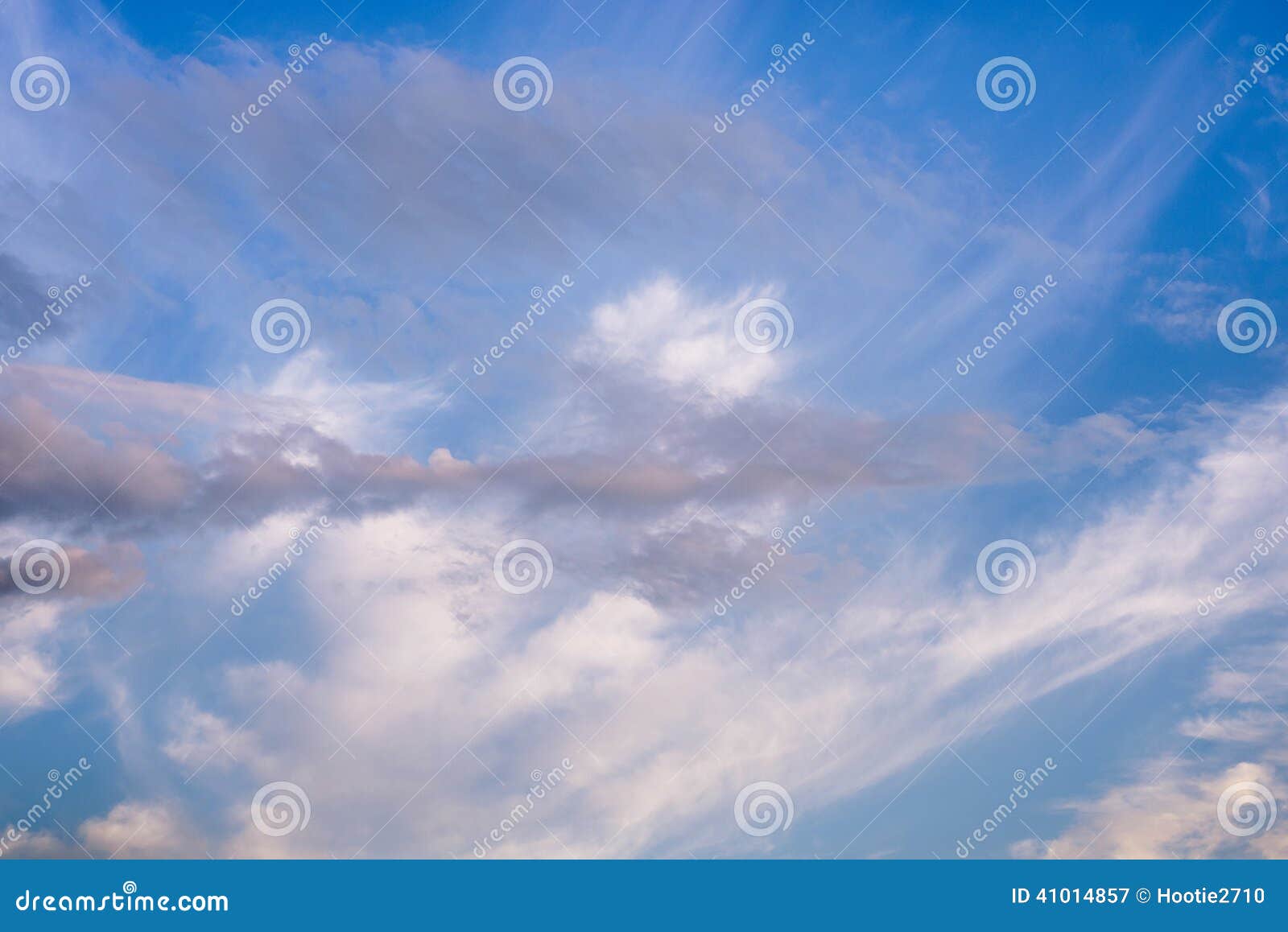 Cloudscape with Wispy White Cirrus Clouds Stock Image - Image of ...