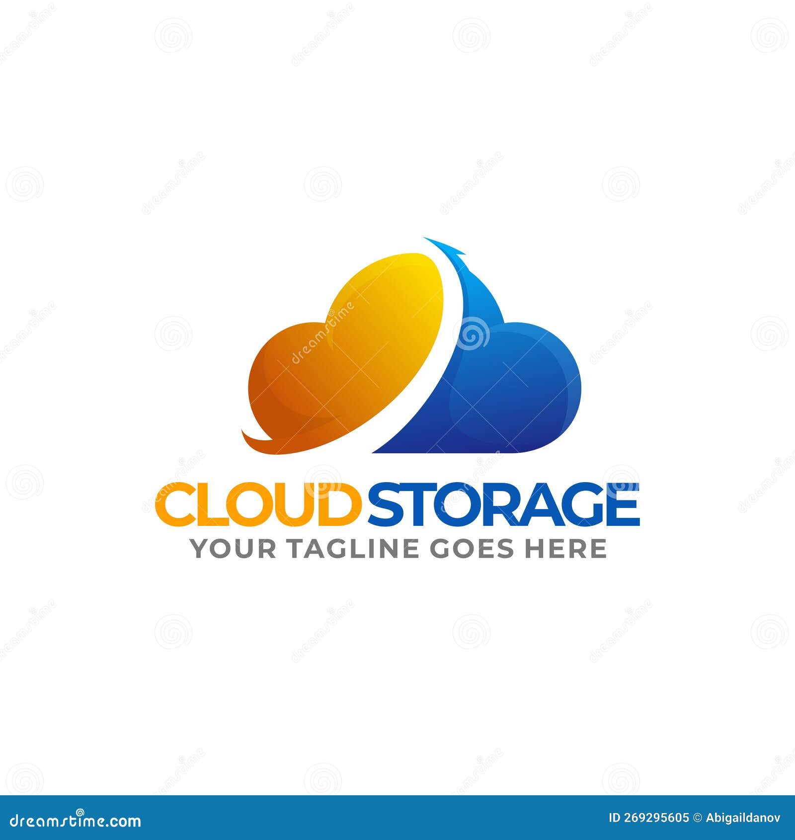 Cloud storage logo design stock vector. Illustration of blue - 269295605