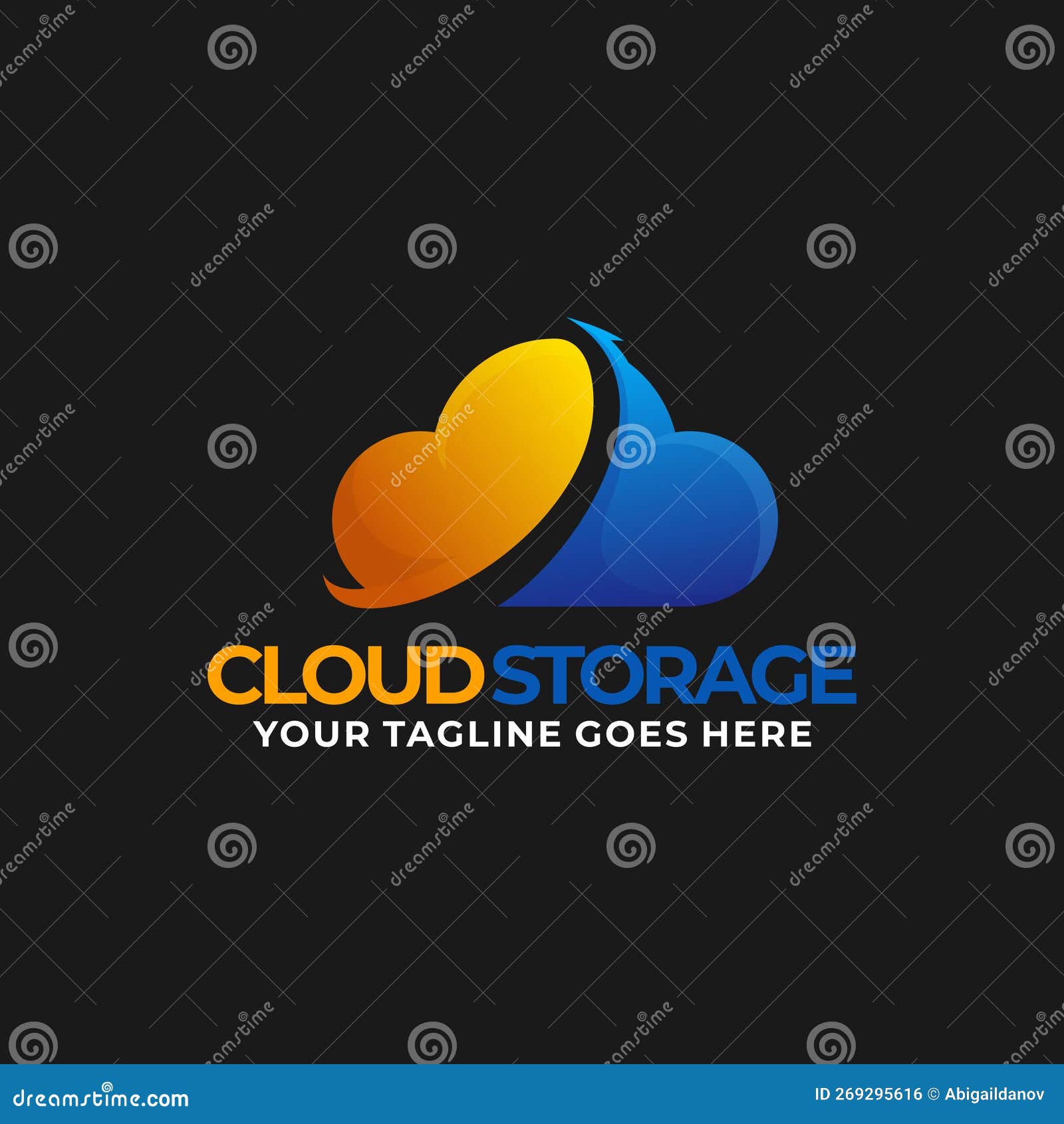 Cloud storage logo design stock vector. Illustration of flat - 269295616